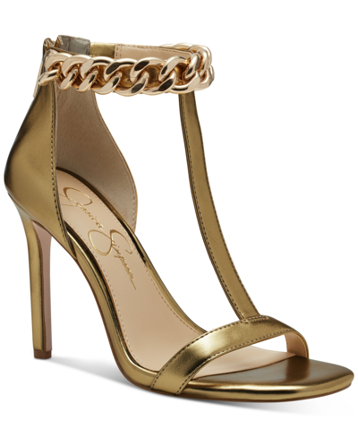 Jessica Simpson Women's Omesa T-strap Chain Dress Sandals Women's Shoes ...