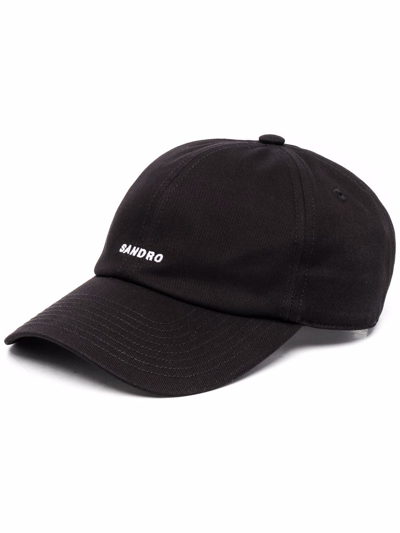 Sandro Embroidered-logo Baseball Cap In Noir / Gris | ModeSens