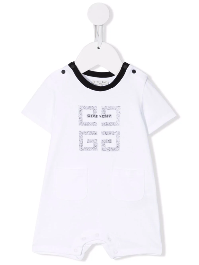 Givenchy White Romper For Baby Kids With Logo | ModeSens