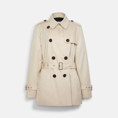 Coach Solid Short Trench In White | ModeSens