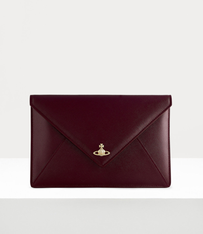 Vivienne Westwood Victoria Envelope Clutch In Burgundy | ModeSens