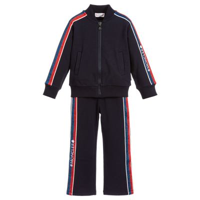 Moncler Babies' Girls Blue Cotton Logo Tracksuit | ModeSens