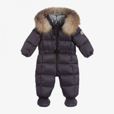 Moncler Babies' Blue Down Padded Snowsuit | ModeSens