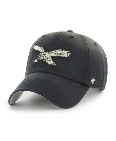 47 Brand Men's Black Philadelphia Eagles Dusted Relaxed Clean Up ...