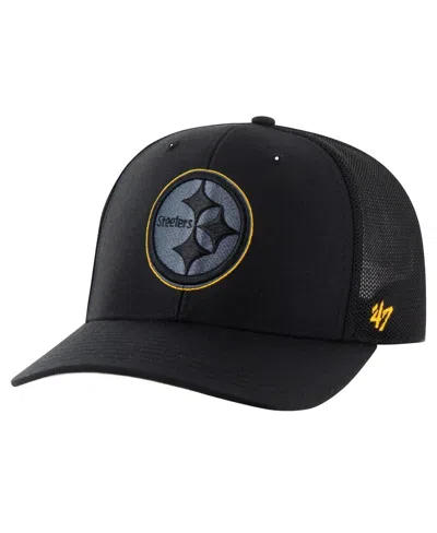47 Brand Men's Black Pittsburgh Steelers Blackball Trophy Flex Hat ...