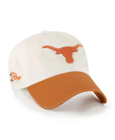 47 Brand Men's Cream Texas Longhorns Grand Stand Clean Up Adjustable ...