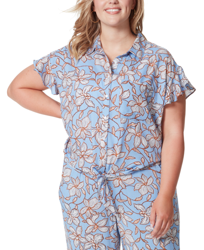 Jessica Simpson Trendy Plus Size Rhea Flutter Sleeve Top Imogen Wide ...