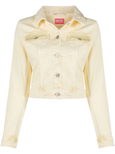 Diesel Washed Denim Jacket In Yellow | ModeSens