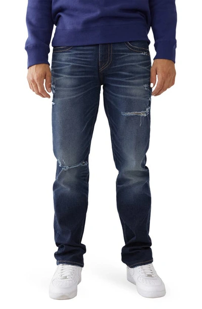 True Religion Men's Ricky Flap With Destroy Straight Fit Jeans In Deep ...