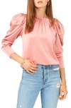 1.state Satin Shirred Neck Top In Dusk Rose | ModeSens