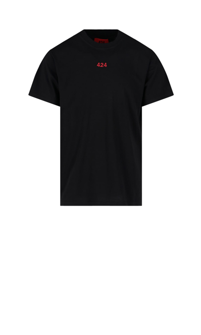 Fourtwofour On Fairfax Embroidered Logo T-shirt In Nero | ModeSens