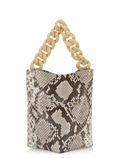 Nancy Gonzalez Medium Alice Python Bucket Bag In Natural Python Tan ...