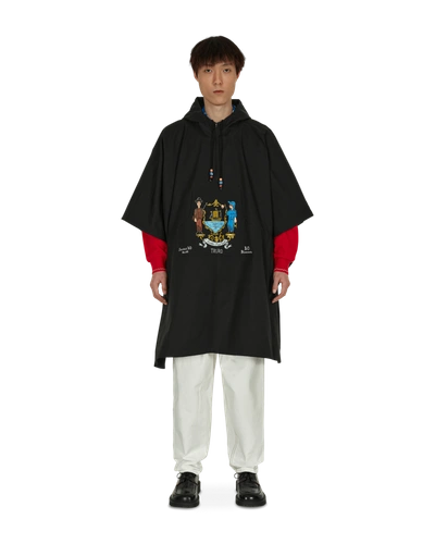 Bode Truro Crest Poncho In Black | ModeSens