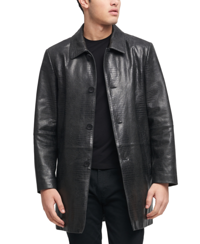 Dkny Men's Crocodile Imprint Coat In Black | ModeSens