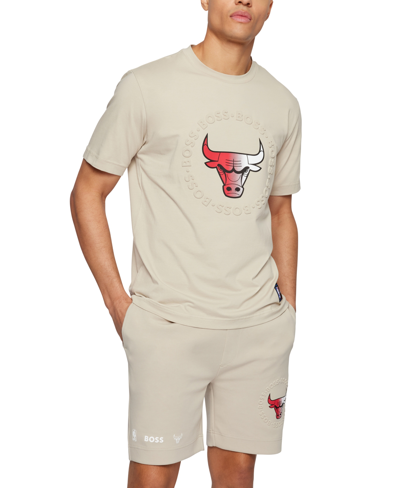 Hugo Boss Boss X Nba Men's Chicago Bulls Relaxed-fit T-shirt In Beige ...