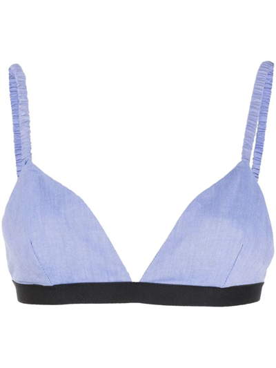Tela Two-tone Triangle Bra Top In Celeste | ModeSens