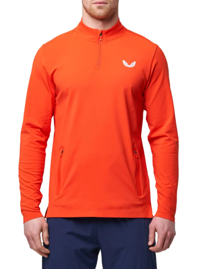 Castore Brand-print Quarter-zip Regular-fit Stretch-woven Jacket In ...