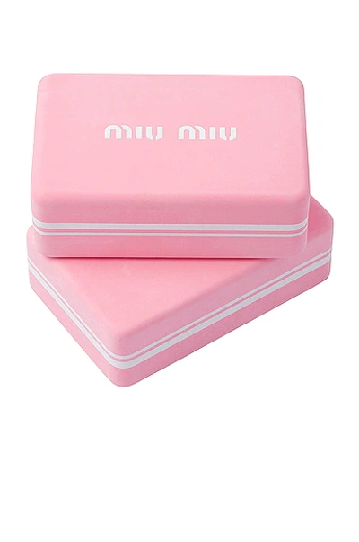Miu Miu Yoga Blocks In Rosa & Bianco | ModeSens
