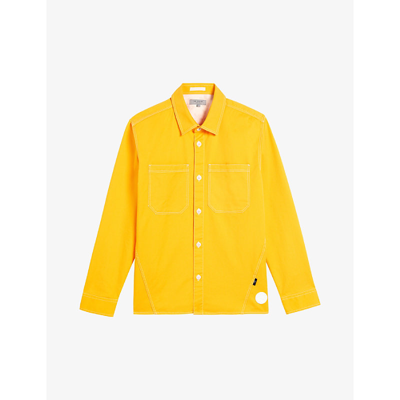 Ted Baker Leytun Regular-fit Stretch Cotton-twill Shacket In Yellow ...