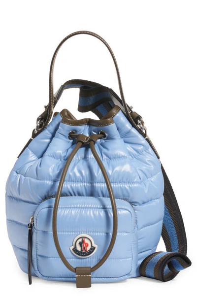 Moncler Kilia Puffer Drawstring Crossbody Bag In Blue | ModeSens