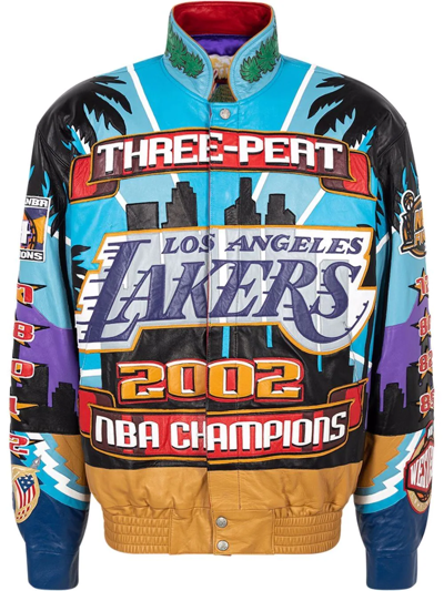 Jeff Hamilton X Lakers 2002 3peat Leather Jacket In Blue | ModeSens