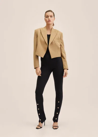 Mango Women's Buttons Leggings In Black | ModeSens