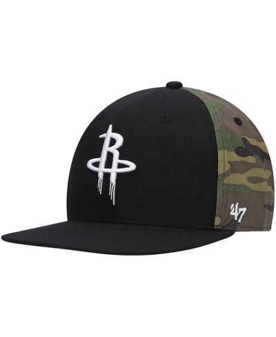 47 Brand Men's '47 Black, Camo Houston Rockets Bramble Captain Snapback ...