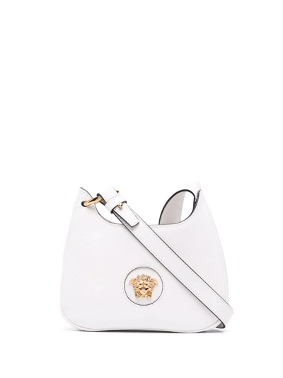 Versace La Medusa Small Leather Shoulder Bag In White | ModeSens