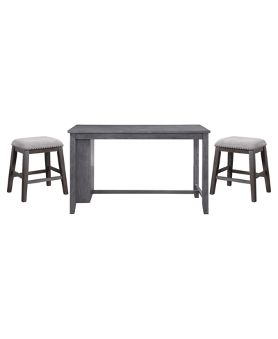 Furniture Nelina Counter Height 3pc Dining Set (rectangular Table & 2 ...