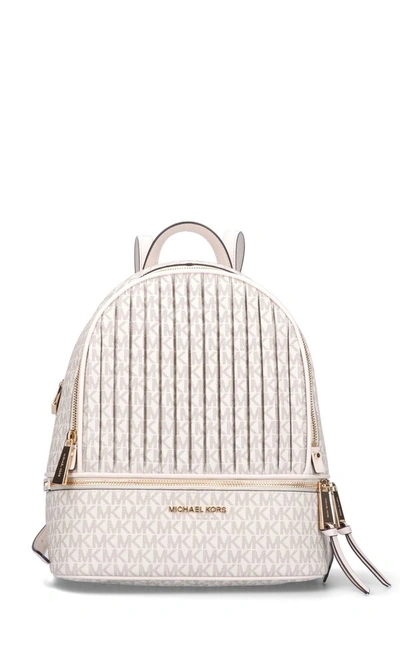 Michael Michael Kors Rhea Medium Pleated Monogram Backpack In Multi ...