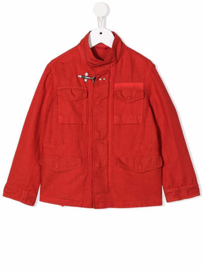 Fay Kids' High Neck Cargo Jacket In Rosso | ModeSens