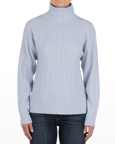 Naadam Ribbed Open-back Turtleneck Sweater In Grey | ModeSens
