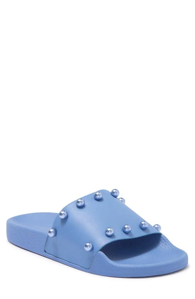 Stuart Weitzman Superstud Pool Slide In Periwinkle | ModeSens
