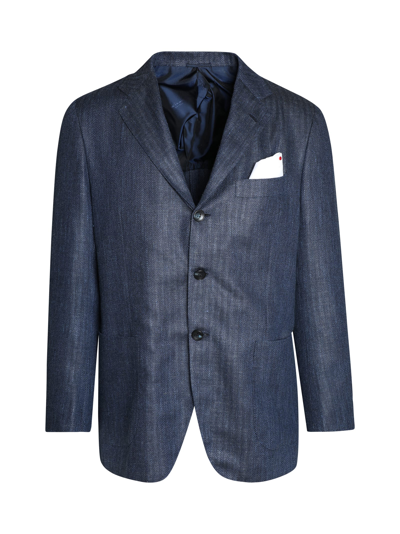 Kiton Three Buttons Blazer In Blue | ModeSens