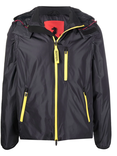Ferrari Multi-pocket Zip-up Hooded Jacket In Black | ModeSens