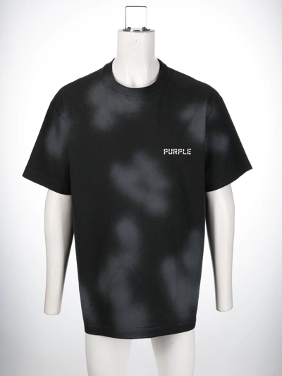 Purple Brand Mens Bleached Drip Logo T-shirt In Black In Schwarz | ModeSens