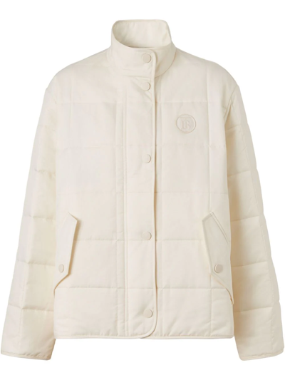 Burberry Monogram Motif Puffer Jacket In Neutrals | ModeSens