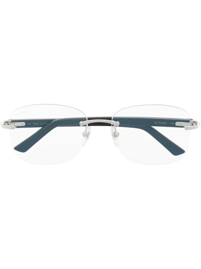 Cartier Rimless Square-frame Glasses In Black | ModeSens