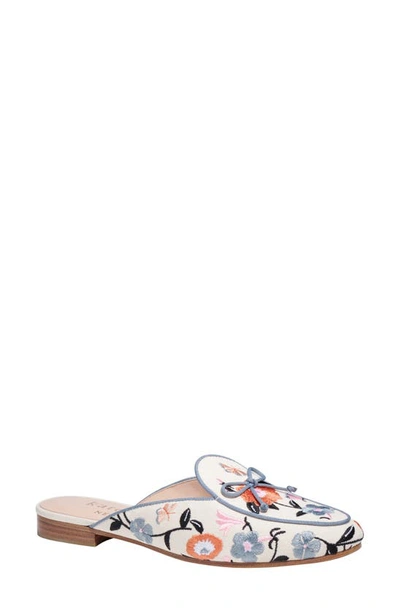 Kate Spade Devi Embroidered Canvas Mules In Floral Garden Bone | ModeSens