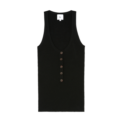 G. Label Ying Henley Tank In Black | ModeSens