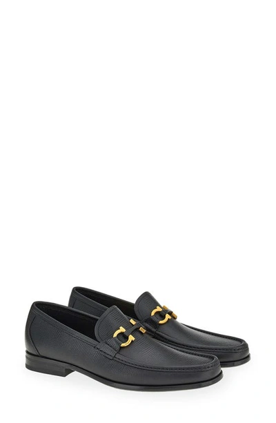 Ferragamo Grandioso 2 Snakeskin Embossed Leather Bit Loafer In Nero ...