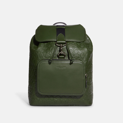 Coach Outlet Sullivan Backpack In Signature Leather In Green | ModeSens