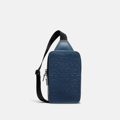 Coach Outlet Sullivan Pack In Signature Leather In Blue | ModeSens