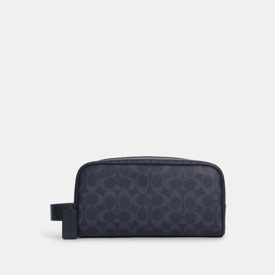 Coach Outlet Large Travel Kit In Signature Canvas In Blue | ModeSens