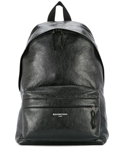 Balenciaga Textured Leather Explorer Backpack In Black | ModeSens