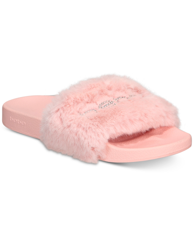 Bebe Women's Furiosa Fluffy Slide Sandals Women's Shoes In Dusty Pink ...