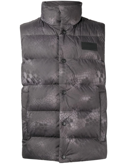 Hugo Boss Logo-patch Padded Gilet Charcoal In Black | ModeSens