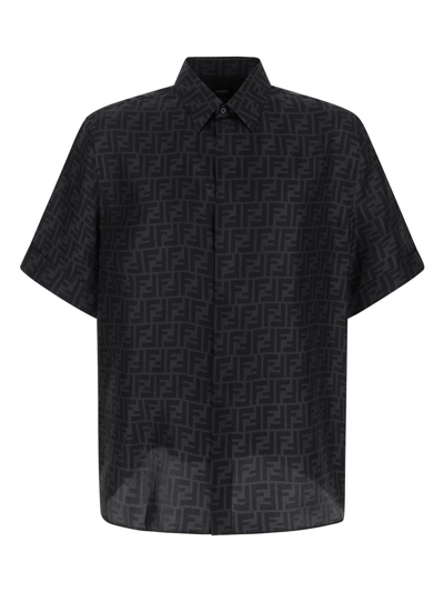 Fendi All-over Logo Shirt In Black | ModeSens