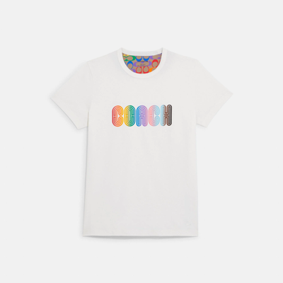 Coach Outlet Rainbow Signature T-shirt In White | ModeSens