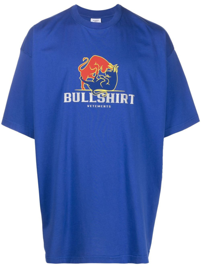 Vetements Bullshirt-print T-shirt In Blue | ModeSens